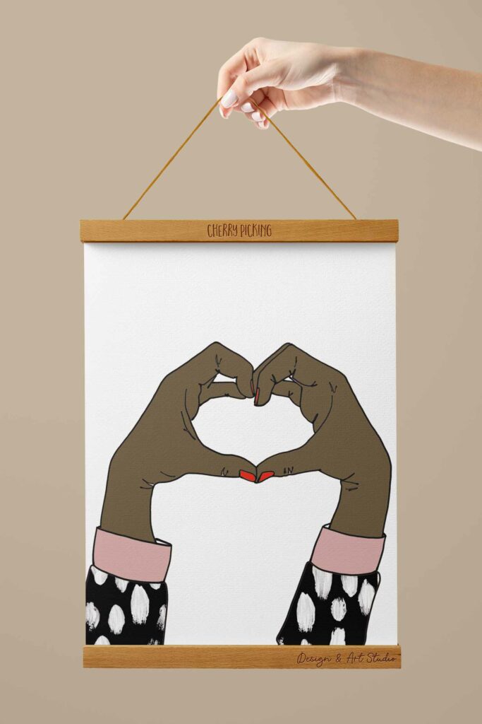 Print at home | Poster Love Hands - cherry-picking.de