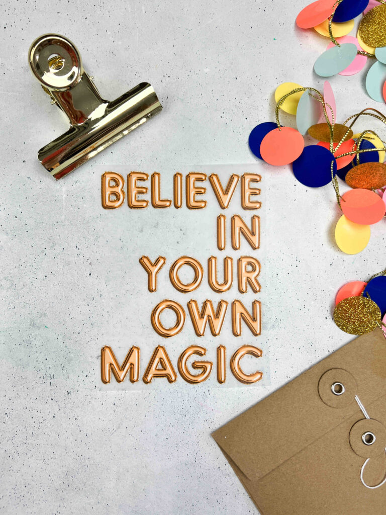 Applikation | Bügelbild | Believe in your own magic - cherry-picking.de